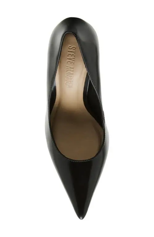 Steve Madden Leather Pointed Toe Pumps - Black Leather
