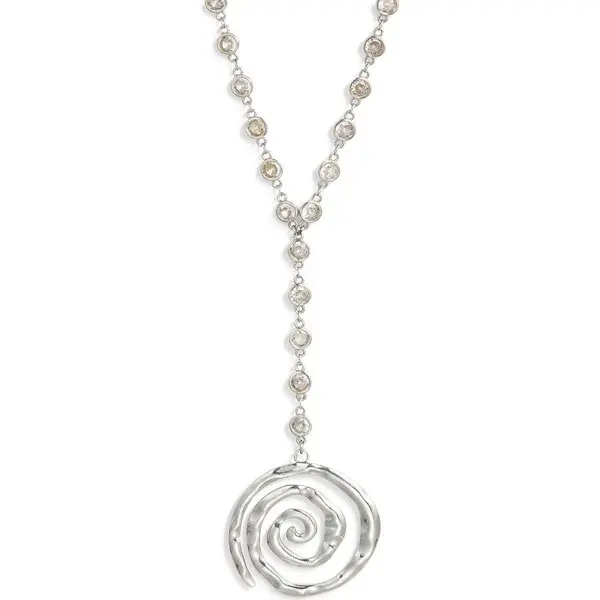 VIDAKUSH Swirl Pendant Y-necklace - Silver