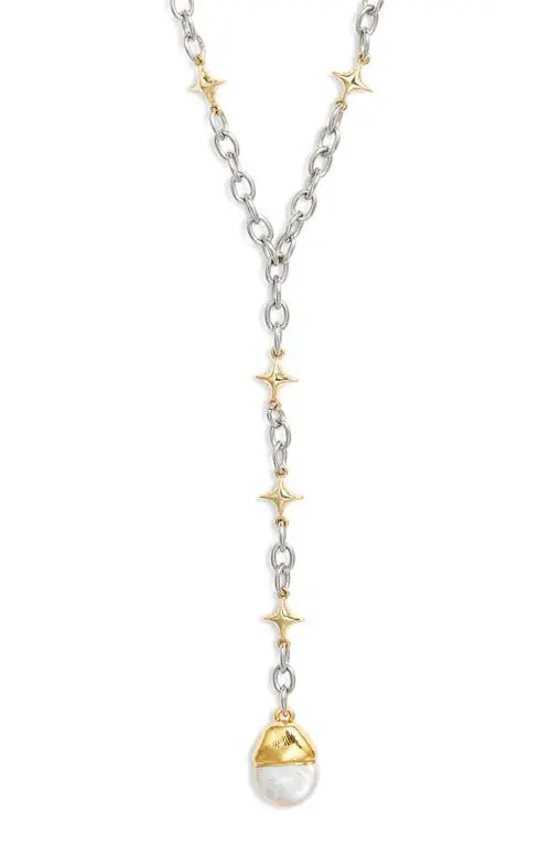 VIDAKUSH Star Power Mini Freshwater Pearl Pendant Y-necklace - Gold