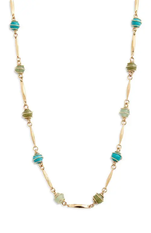 Gas Bijoux Perla Serti Beaded Necklace - Blue Shades