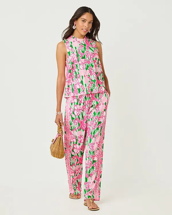 LILLY PULITZER 32' Bal Harbour Palazzo Pant - Putting Green Hannah Engineered