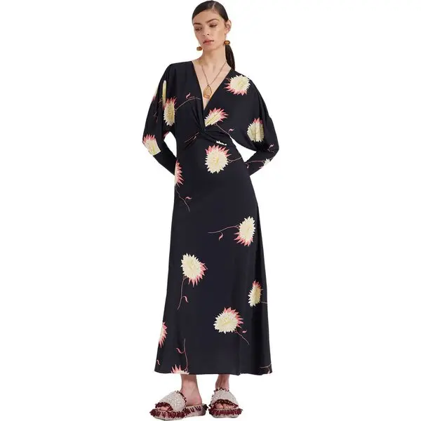 La DoubleJ Long Sleeve Maxi Dress - Derby Black