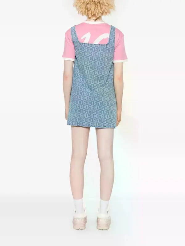 Gcds Monogram Denim Mini Dress