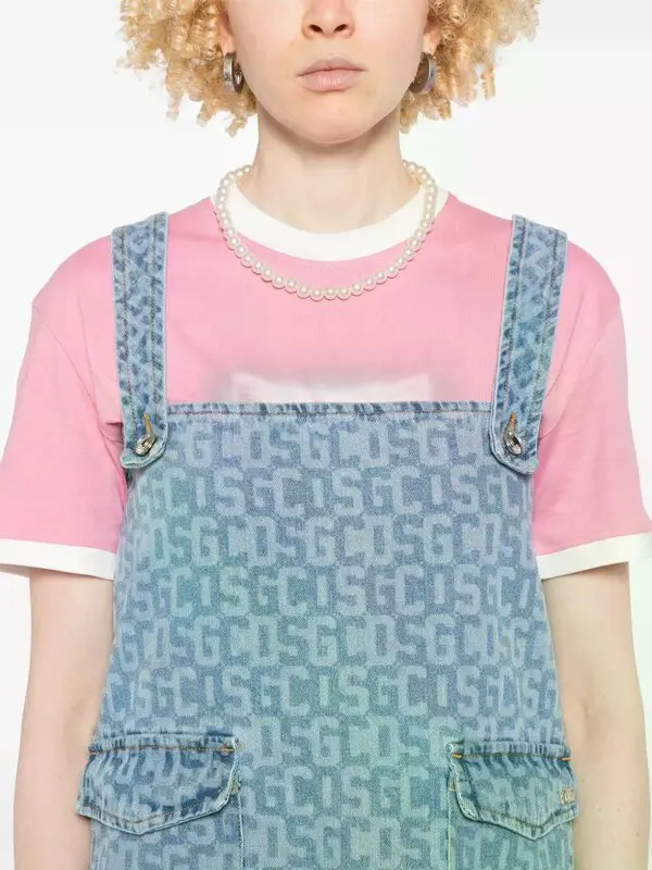 Gcds Monogram Denim Mini Dress