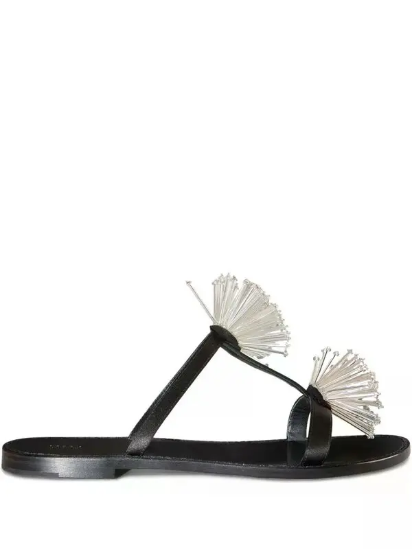 Emilio Pucci Embroidered Slides - Black