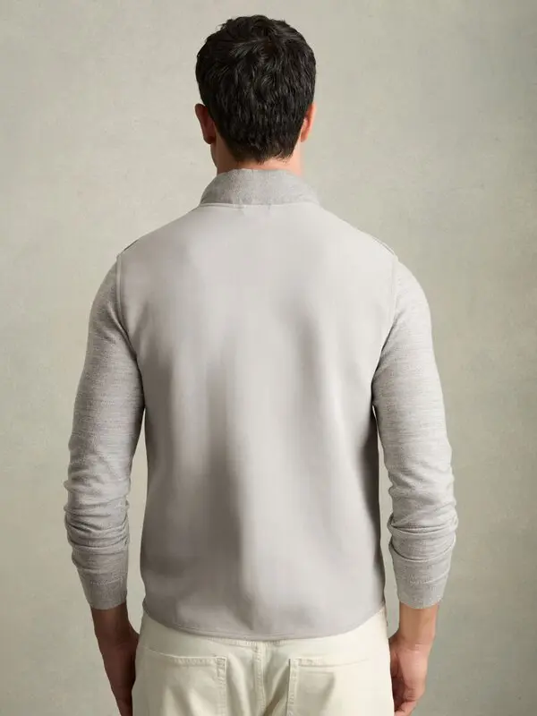 REISS Field Brushed Jersey Quilted Gilet