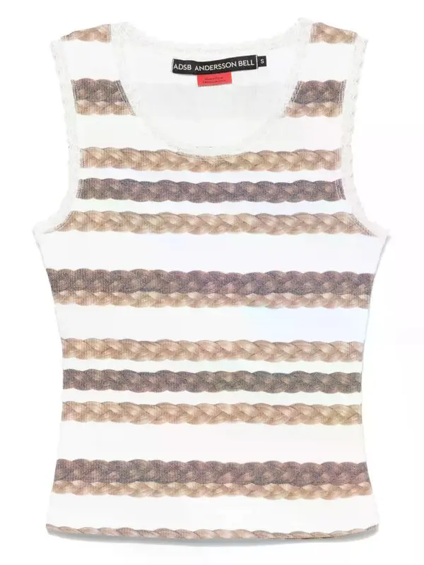 Andersson Bell Hair Braid-stripe Tank Top - White
