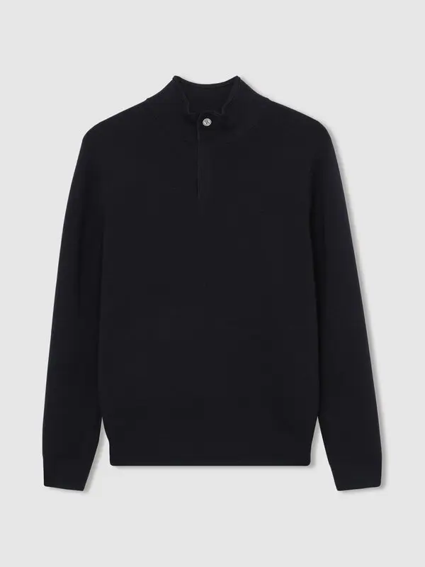 REISS Edison Merino Wool Half-zip Jumper