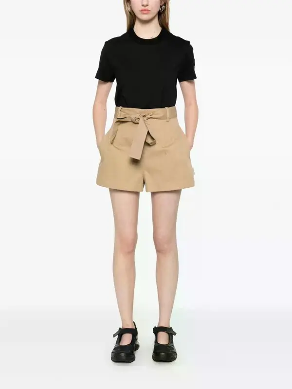 Moncler Crochet-accent Cotton T-shirt - Black