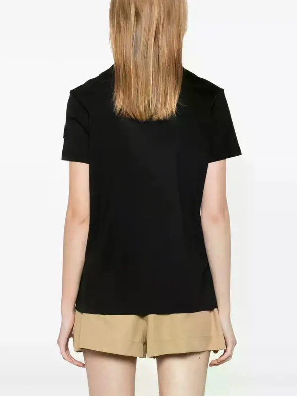 Moncler Crochet-accent Cotton T-shirt - Black