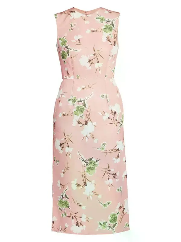 Erdem Floral-print Midi Dress - Pink