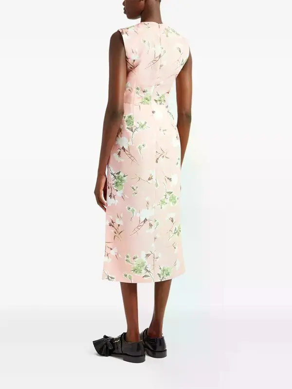 Erdem Floral-print Midi Dress - Pink