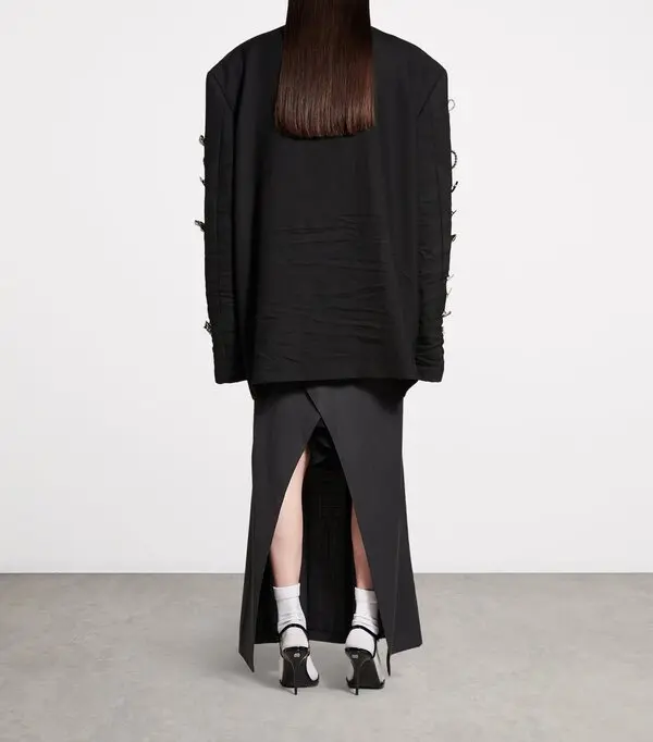 Balenciaga Wool Tailored Brooches Jacket