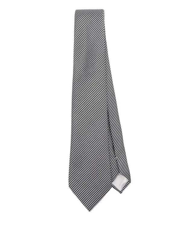 Giorgio Armani Striped Necktie - Grey