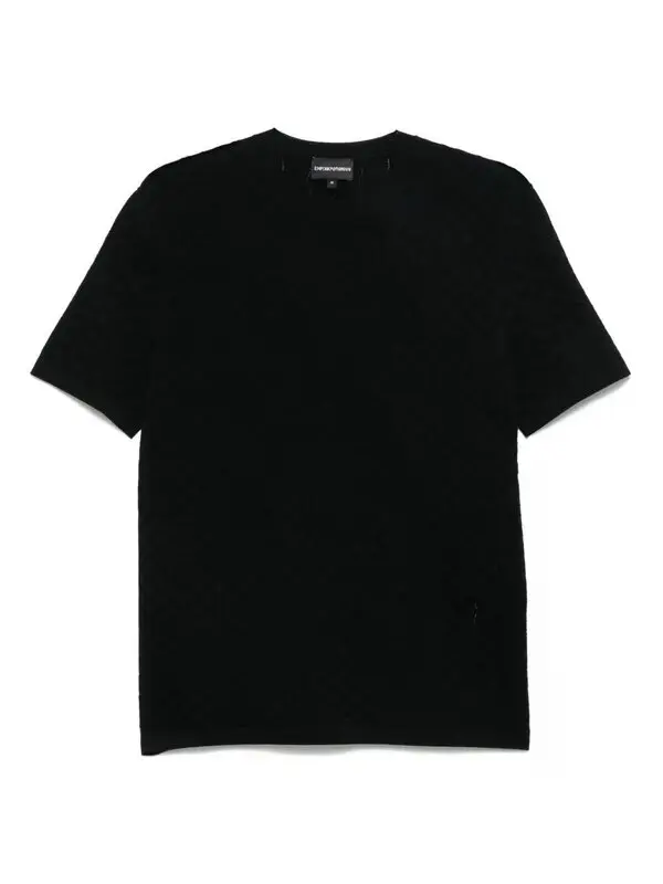 Emporio Armani Geometric-pattern T-shirt - Black