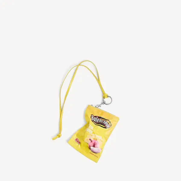 Balenciaga Chips Phone Holder Pouch - Yellow