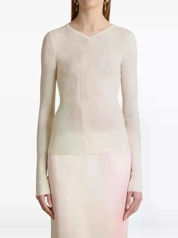 Khaite V-neck Long Sleeve Top