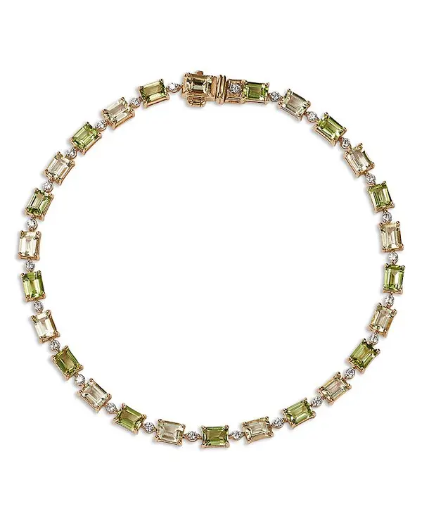 Bloomingdale'S Peridot, Lemon Quartz, And Diamond Bracelet - Gold