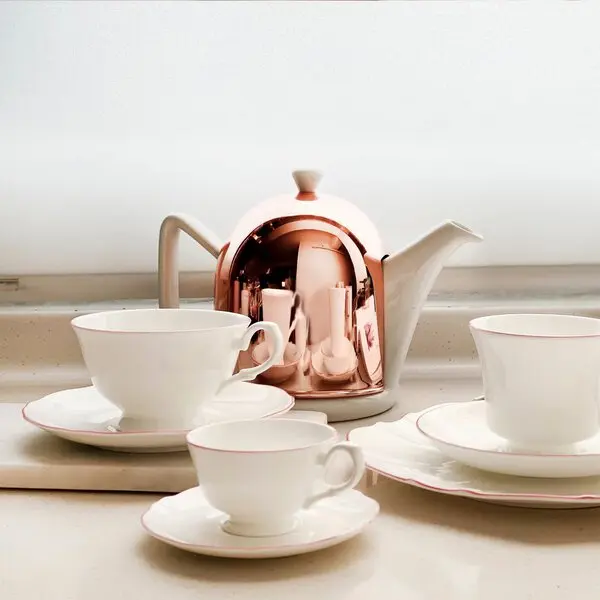 Twig New York Amelie Espresso Cup & Saucer, Set Of 2 - Pink/white