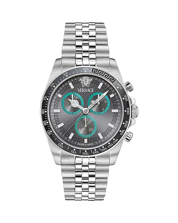 Versace Greca Chrono Wave Chronograph Watch - Gray/silver