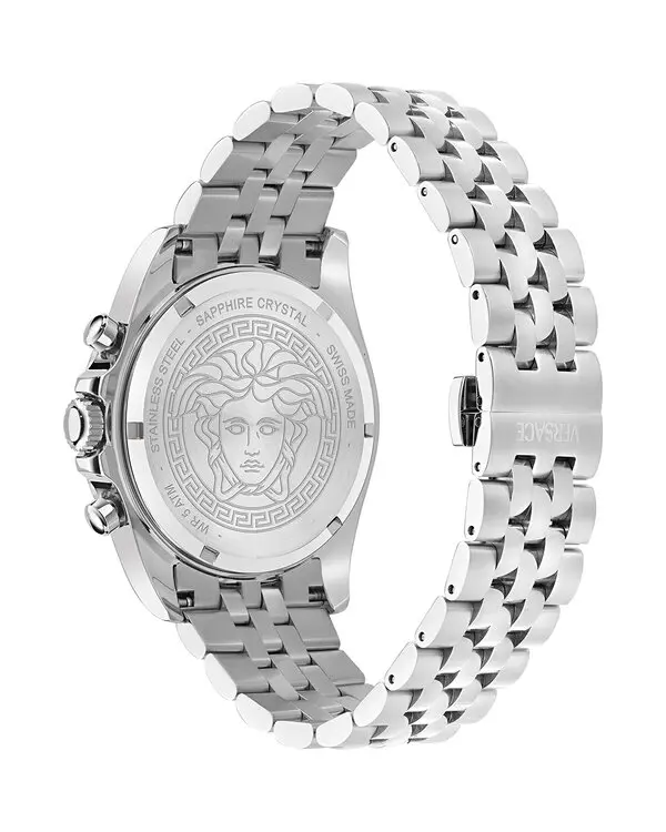 Versace Greca Chrono Wave Chronograph Watch - Gray/silver