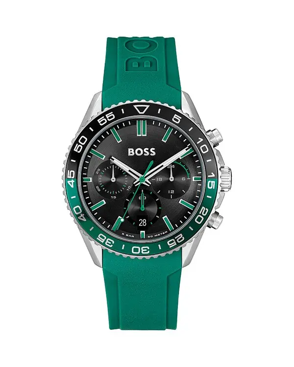Hugo Boss Runner Chronograph 44mm - Black/green