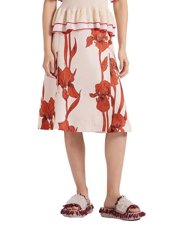 La DoubleJ Pareo Midi Skirt - Iris Dark Orange