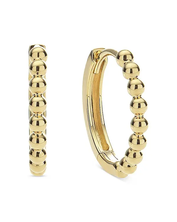Lagos 18k Yellow Caviar Beaded Huggie Hoop Earrings - Gold