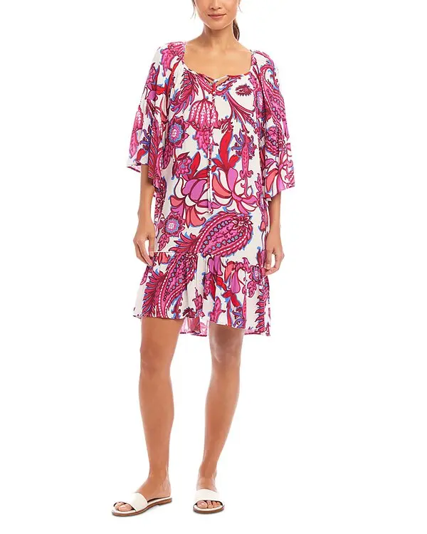 Karen Kane Ruffle Hem Printed Dress - Print