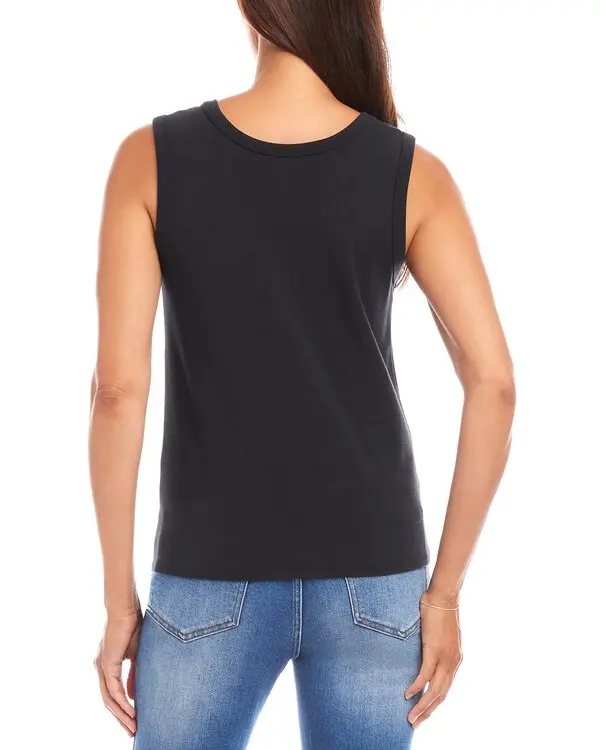Karen Kane Tie Front Tank Top - Navy