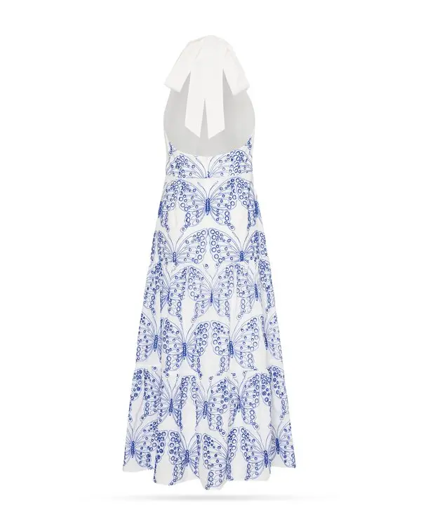 Milly Hayden Butterfly Eyelet Dress In White/Blue - 65% Off | Editorialist