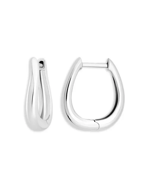 Aqua Curvy Huggie Hoop Earrings