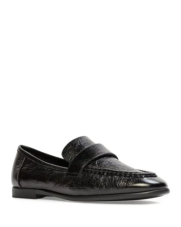 BLACK SUEDE STUDIO Classic Loafer Flats - Black