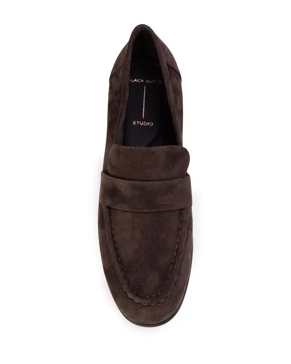 BLACK SUEDE STUDIO Loafer Flats - Hot Fudge