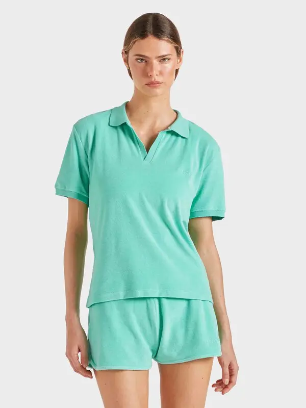 Hunza G Terry Towelling Polo - Mint