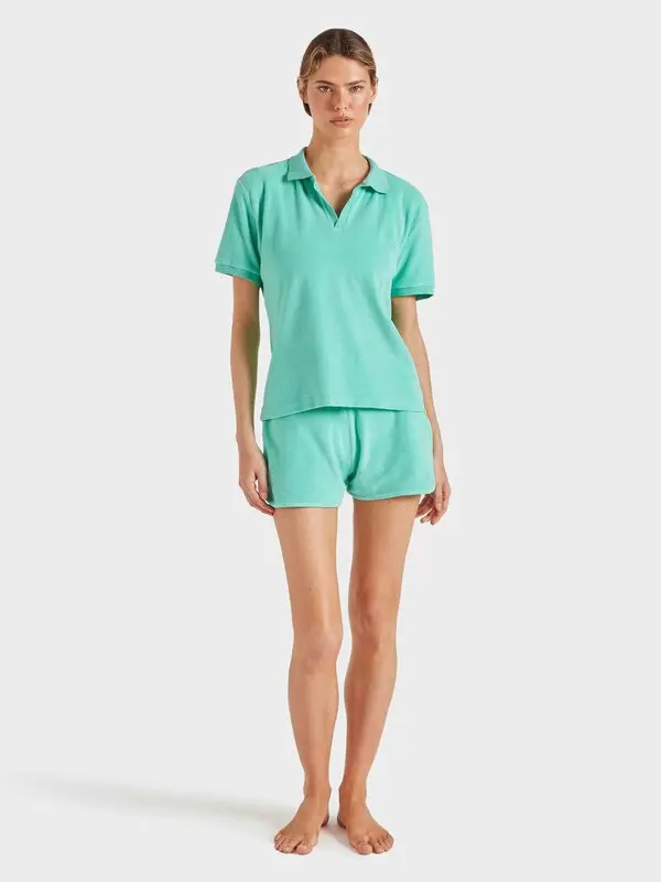 Hunza G Terry Towelling Polo - Mint