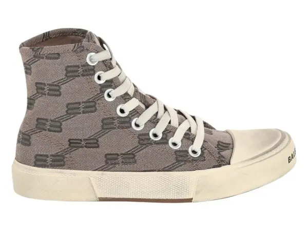 Balenciaga Paris Bb Monogram High-top Sneakers - Grey