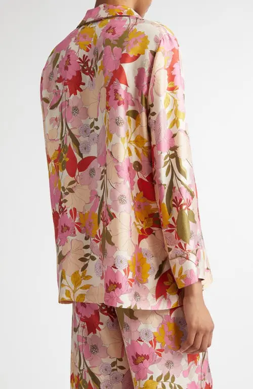 Max Mara Alan Floral Silk Twill Shirt - Pink