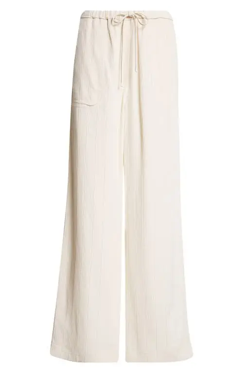 TOTEME Woven Stripe Drawstring Trousers - Ecru