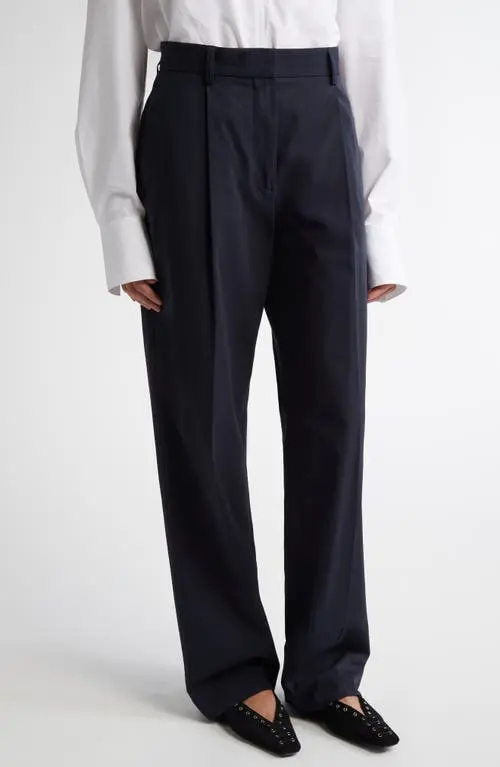 TOTEME Pleated Straight-leg Trousers - Nightfall