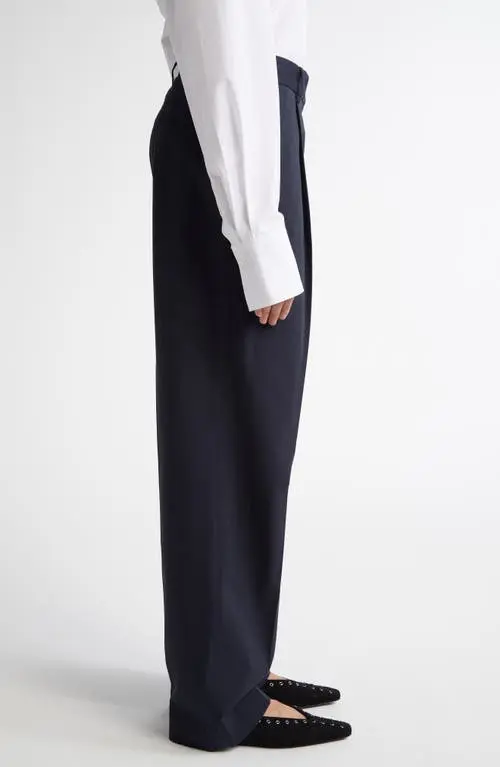 TOTEME Pleated Straight-leg Trousers - Nightfall