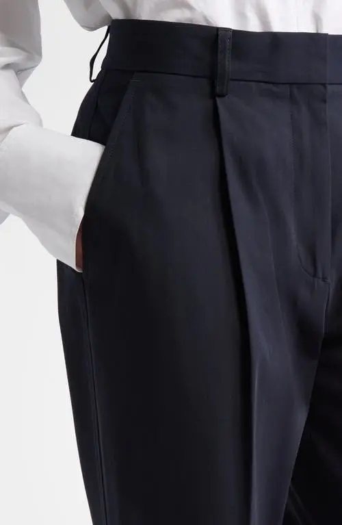 TOTEME Pleated Straight-leg Trousers - Nightfall