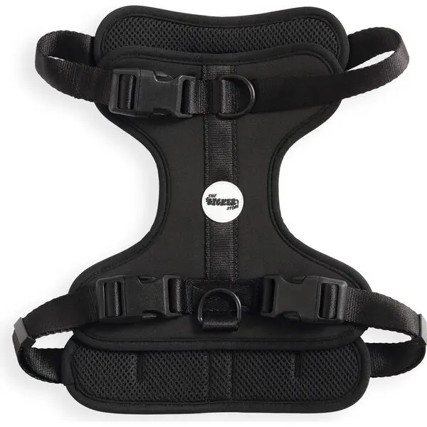 THE LICKER STORE Arlo Adjustable Soft Padded No Pull Pet Harness With 3 Buckles And 3 Leash Clips - Black