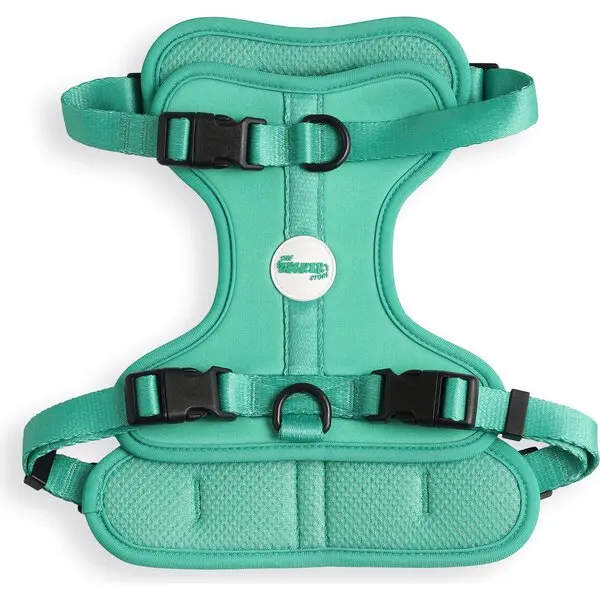 THE LICKER STORE Arlo Adjustable Soft Padded No Pull Pet Harness With 3 Buckles And 3 Leash Clips - Emerald