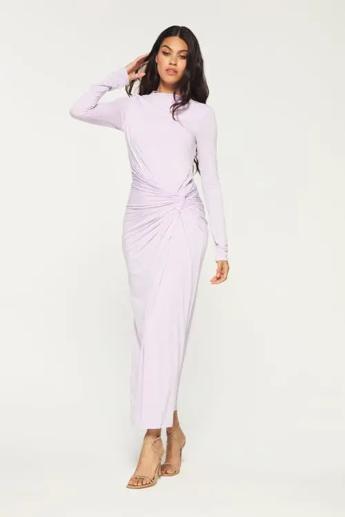 DASKA Athena Twist Maxi Dress - Lilac