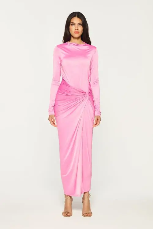 DASKA Athena Twist Maxi Dress - Pink
