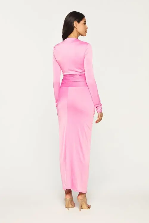 DASKA Athena Twist Maxi Dress - Pink