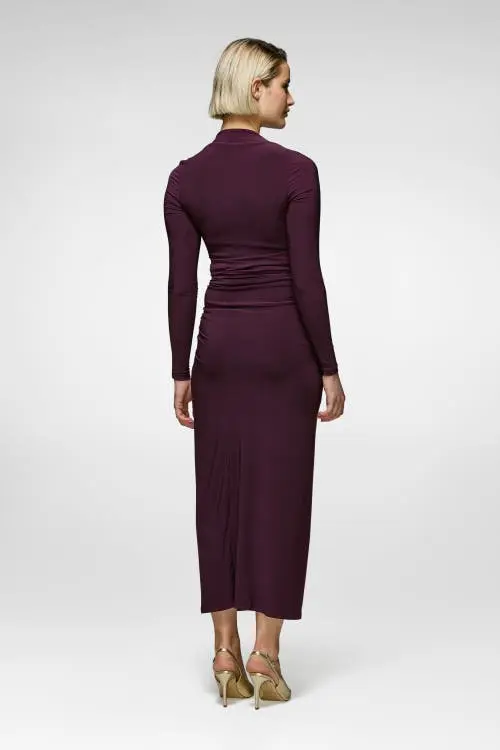 DASKA Athena Twist Maxi Dress - Plum