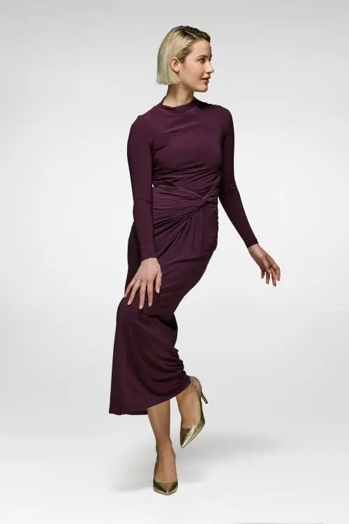 DASKA Athena Twist Maxi Dress - Plum