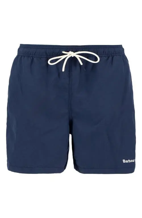 Barbour Staple Logo Swim Trunks - Navy Blue